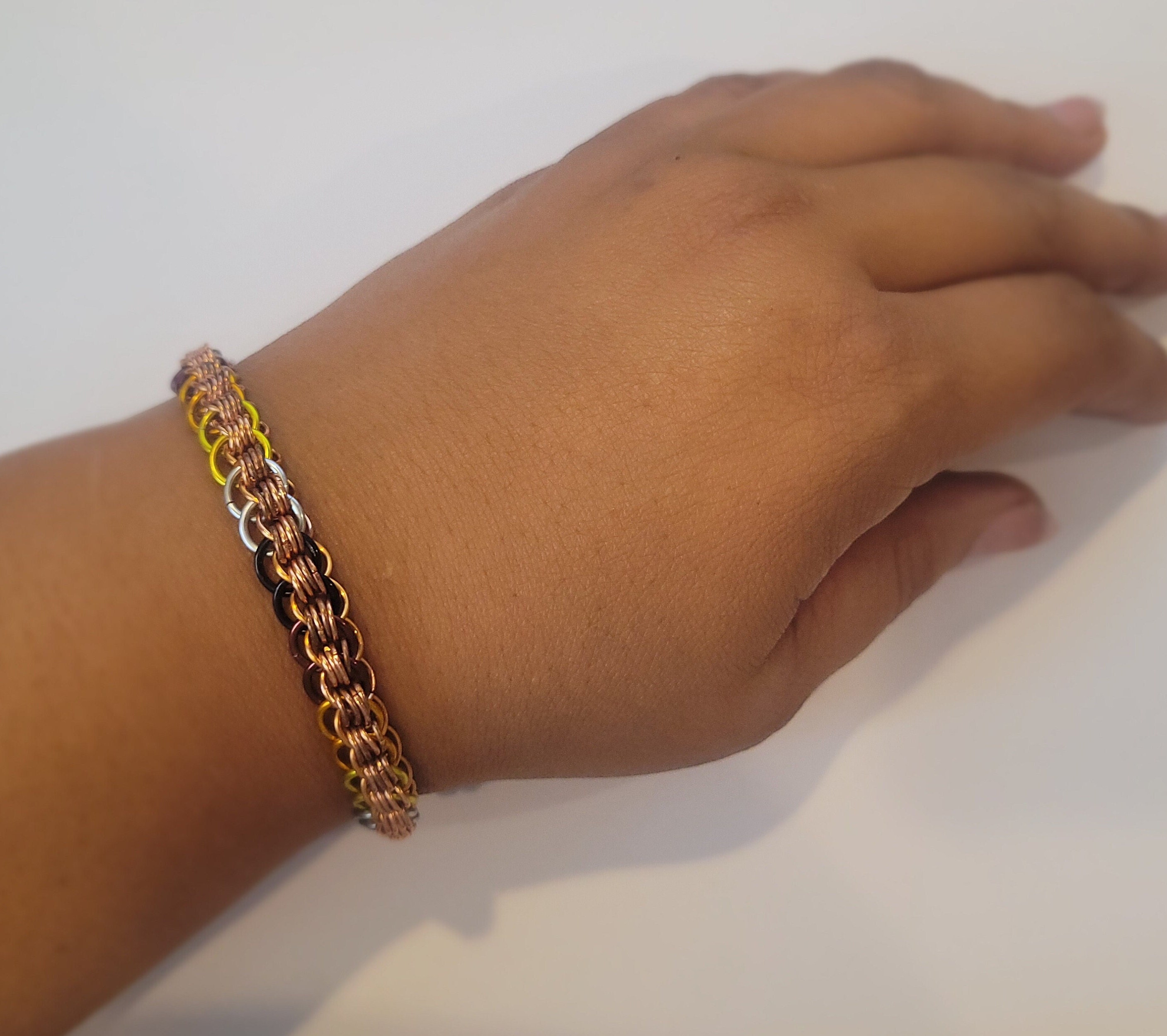 Bear LGBTQIA Pride Gay Flag Chainmail Bracelet Jewelry - Etsy