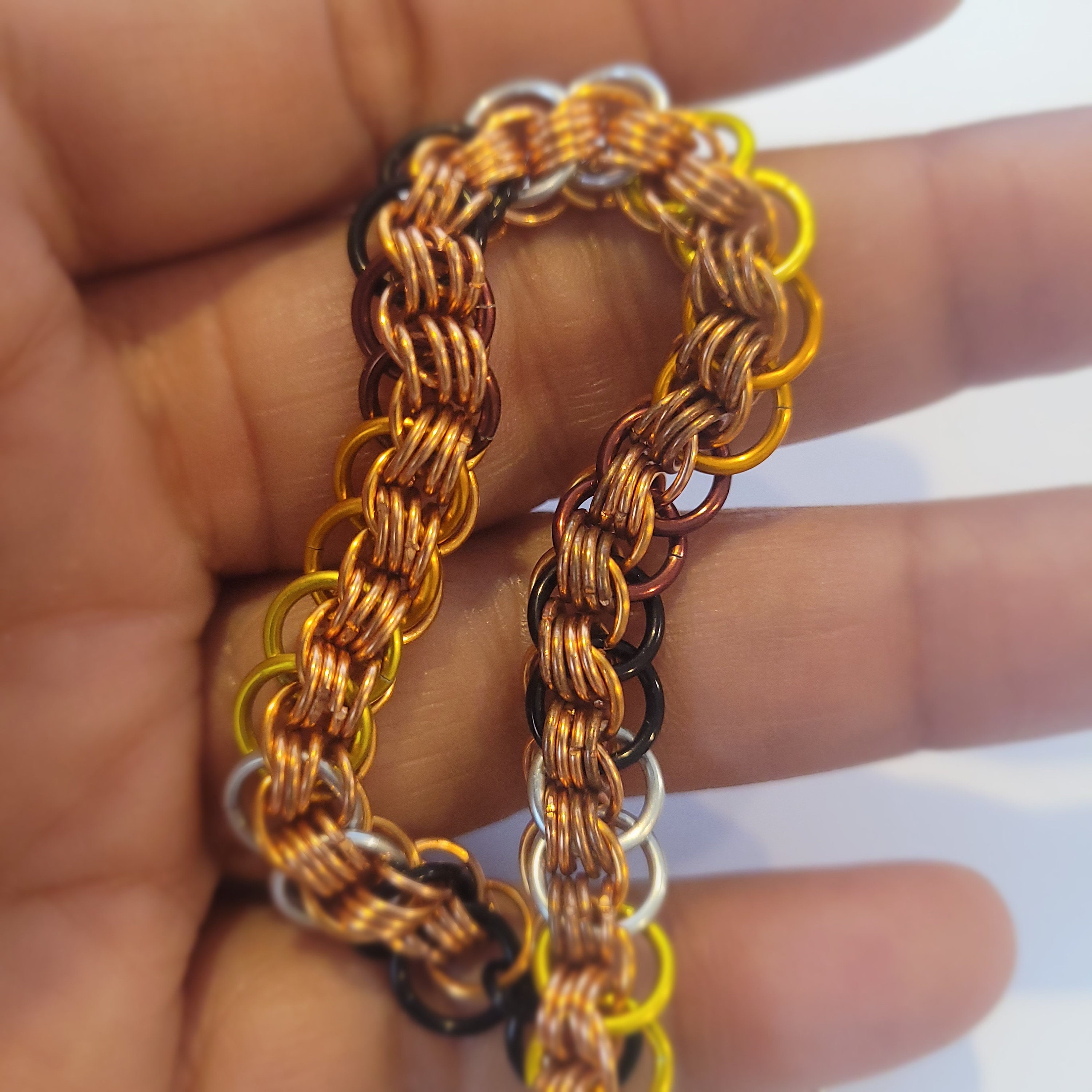 Bear LGBTQIA Pride Gay Flag Chainmail Bracelet Jewelry - Etsy