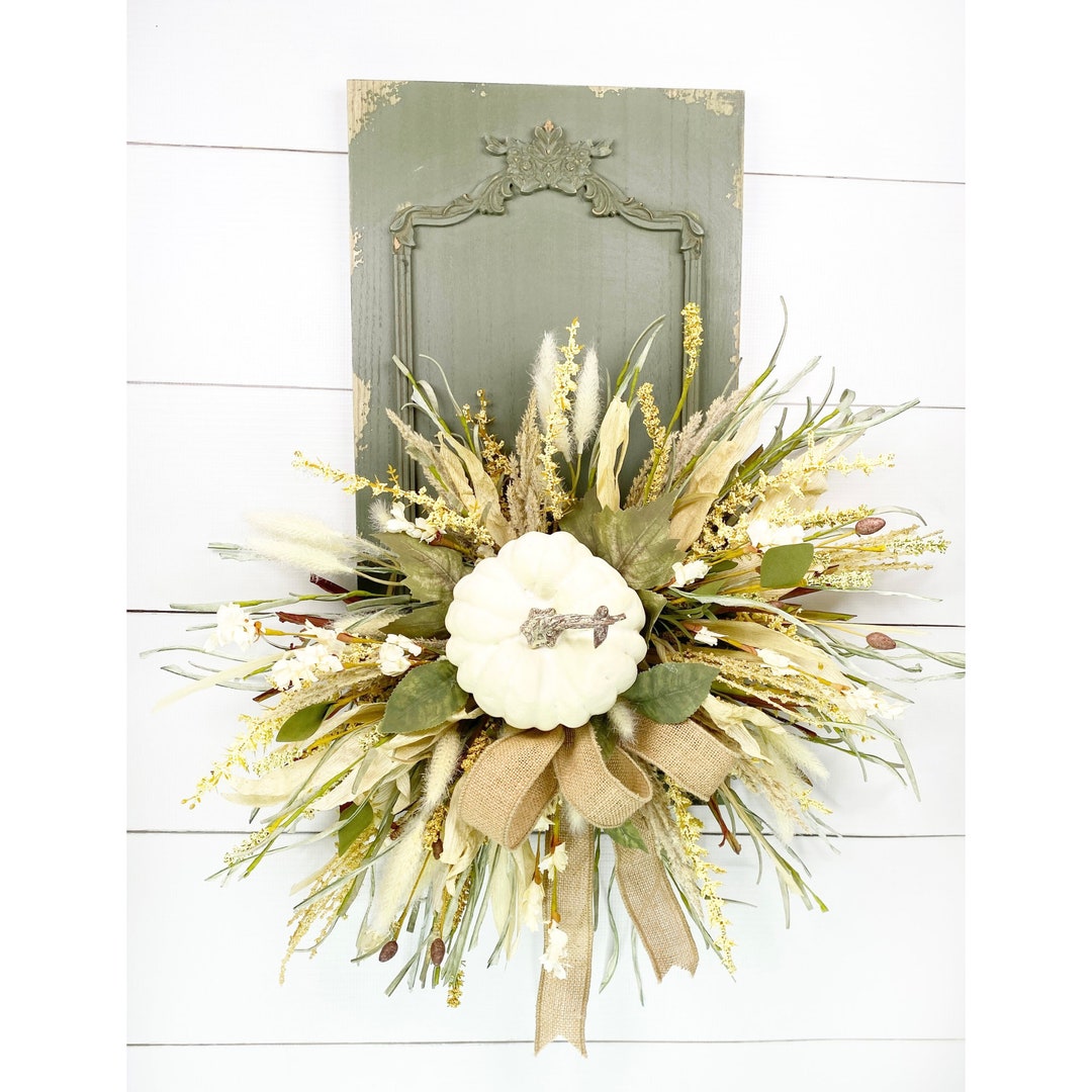 Fall Wall Plaque, Autumn Home, Natural Fall Farmhouse Decor, Pumpkin ...