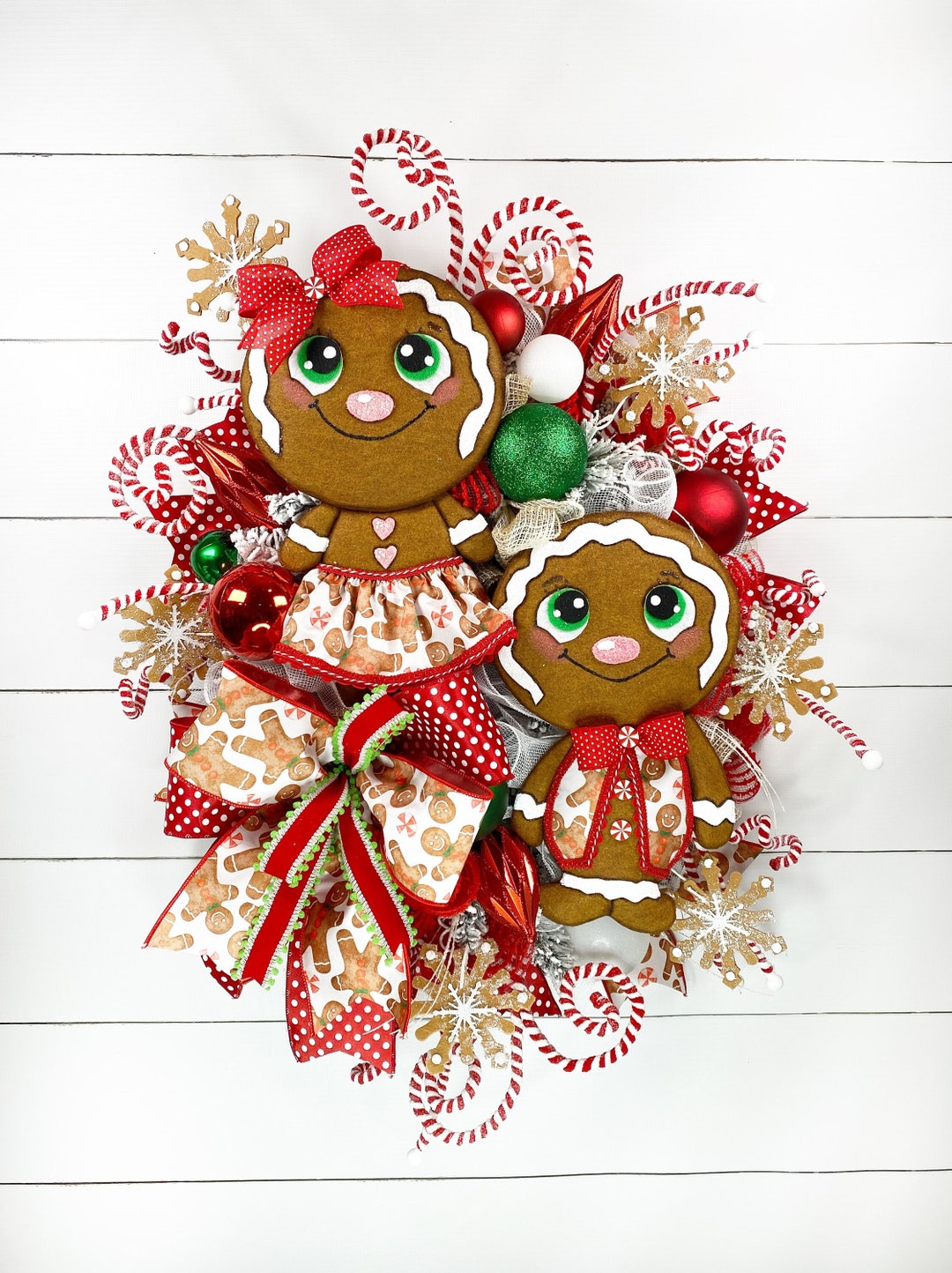 Gingerbread Wreath Christmas, Gingerbread Decor for Christmas, Outdoor ...