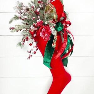 Christmas Stocking Wreath for Door, Christmas Decorations, Holiday Home ...