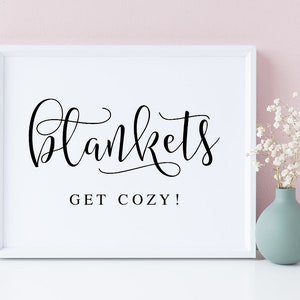 Blankets Sign Wedding Signs Blankets Get Cozy Wedding - Etsy