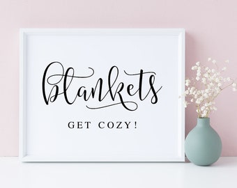 Home Decor Wall Decor Wedding Decor Sign Grab A Blanket And Get Cozy ...