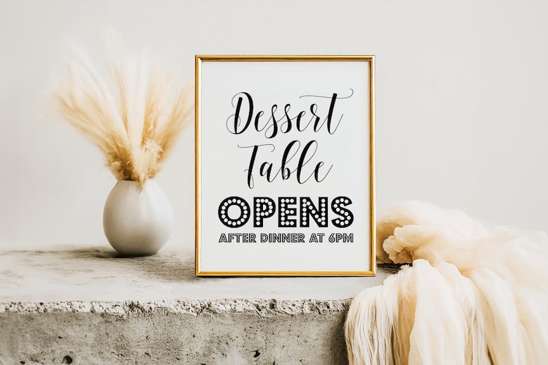 Wedding Dessert Table Sign: Modern Minimalist Print (PDF & JPG) - Etsy
