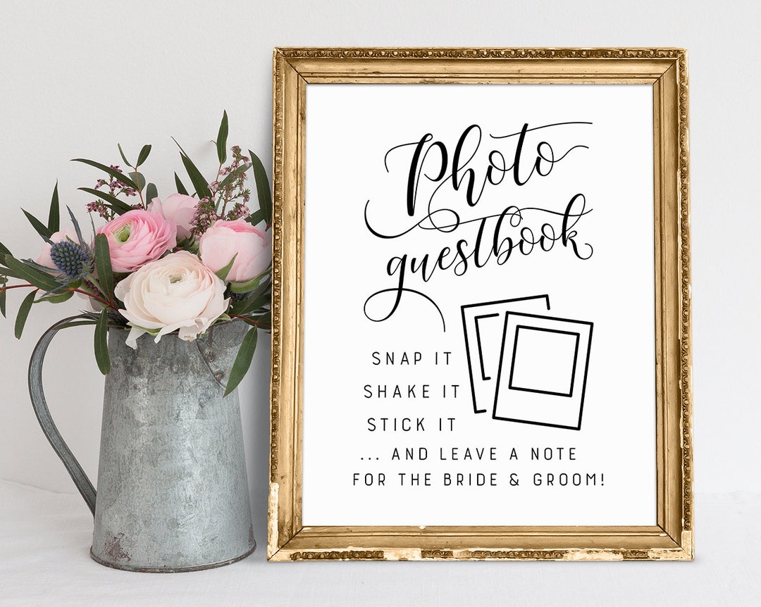 Photo Guest Book Sign, Wedding Photo Guest Book, Snap It, Shake It ...