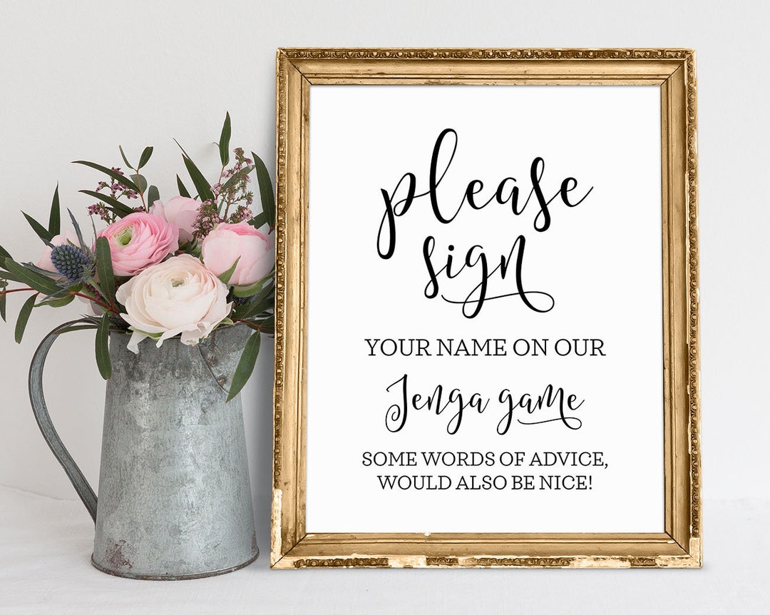 Please Sign Your Name on Our Jenga Game Wedding Signs - Etsy
