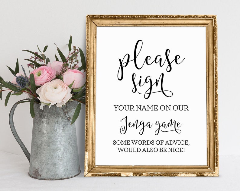 Please Sign Your Name on Our Jenga Game Wedding Signs - Etsy