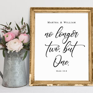 No Longer Two but One, Wedding Signs, No Longer Two but One Sign ...