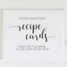 Recipe Cards Printable, Wedding Recipe Cards, Wedding Signs, Place Your ...