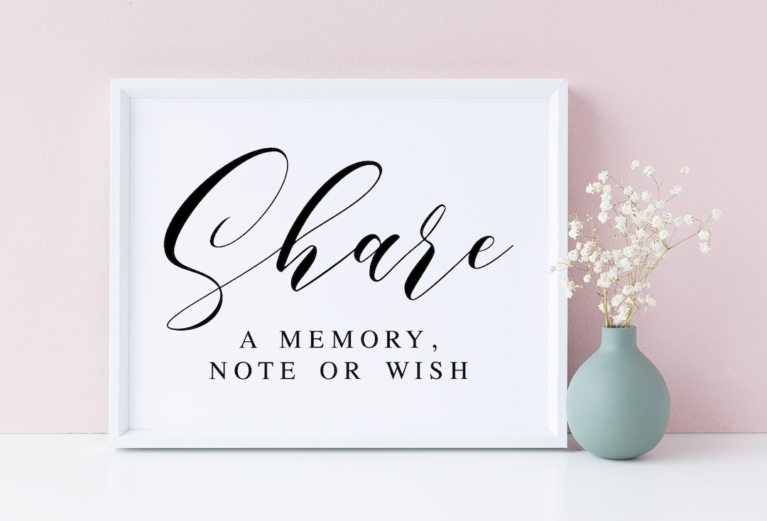 Share A Memory Sign: Wedding Birthday Decor (digital Download) - Etsy