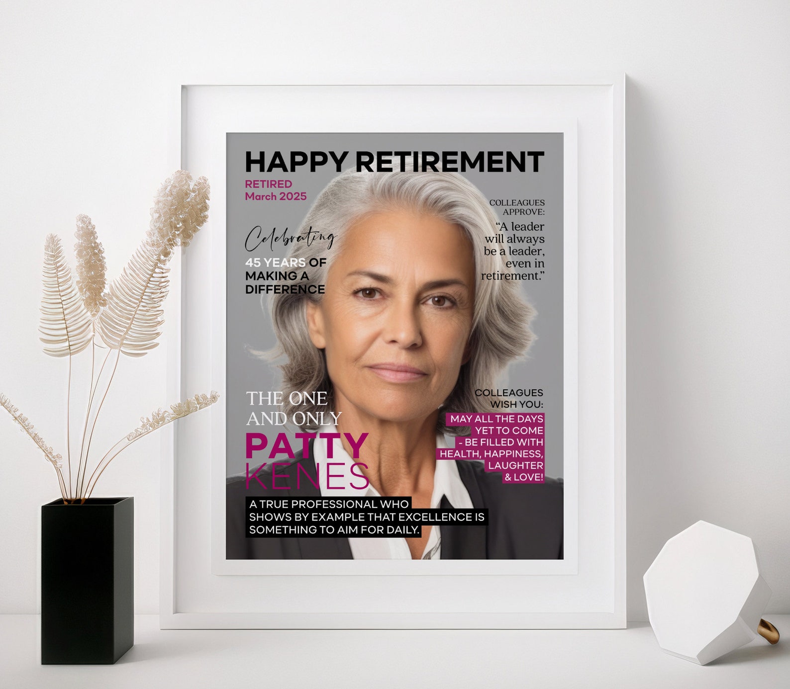 Personalized Retirement Magazine Cover Photo Print (digital Download ...