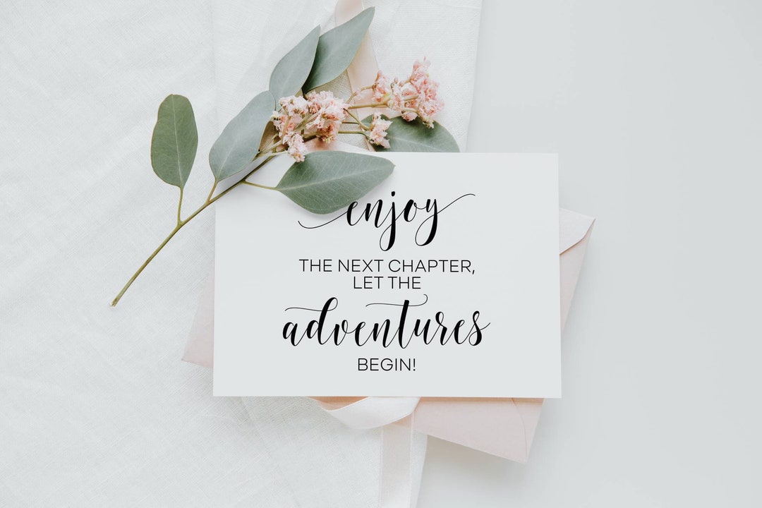 Enjoy the Next Chapter, Let the Adventures Begin, Modern Minimalist ...