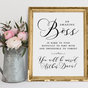 An Amazing Boss is Hard to Find, Farewell Sign, Boss Gift Sign ...