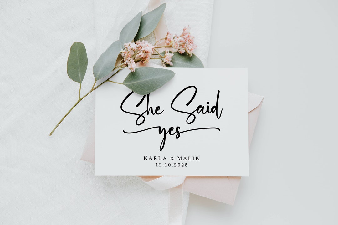 She Said Yes, Custom Engagement Sign, Wedding Signs, She Said Yes Sign ...