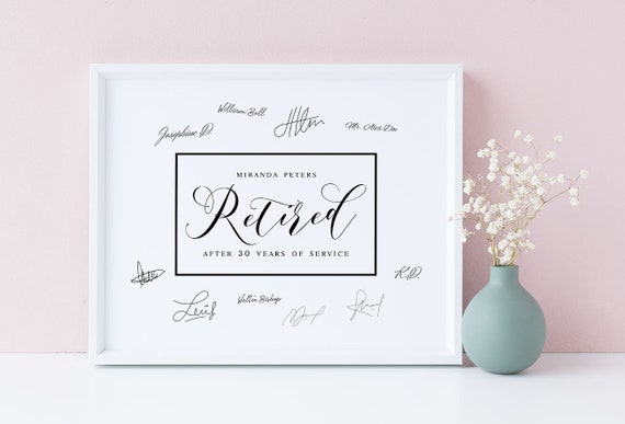 Retirement Gift Sign Retirement Signature Gift Sign Coworker - Etsy