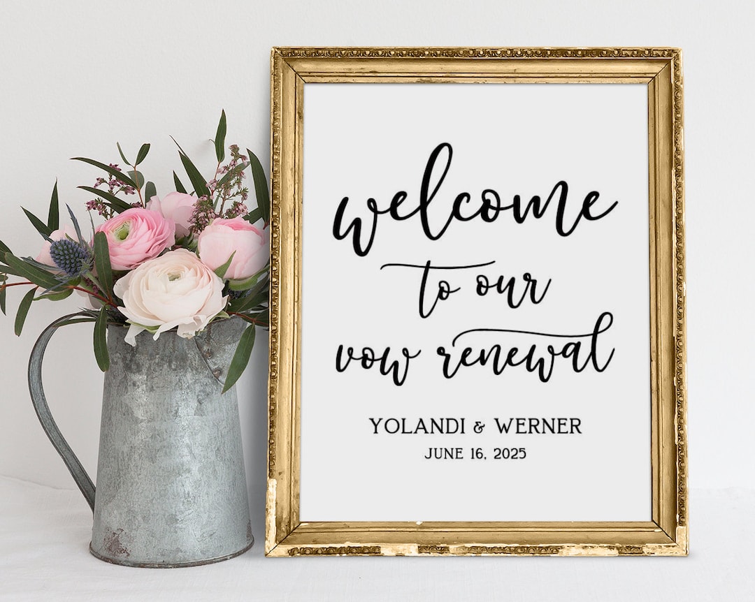 Personalized Vow Renewal Welcome Sign: Minimalist Wedding Decor (PDF ...