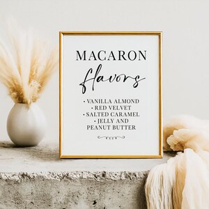 Macaron Flavors Sign, Macaron Sign, Macaroon Flavor Sign for Wedding ...