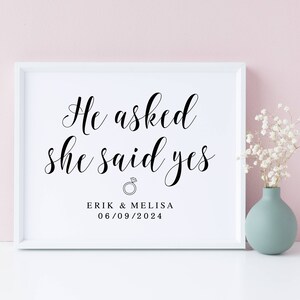 He Asked She Said Yes, Engagement Sign, Wedding Signs, She Said Yes ...