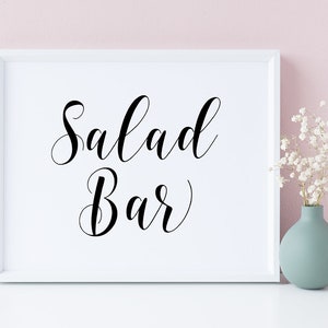 Salad Bar Sign Wedding Signs Wedding Salad Sign Wedding | Etsy