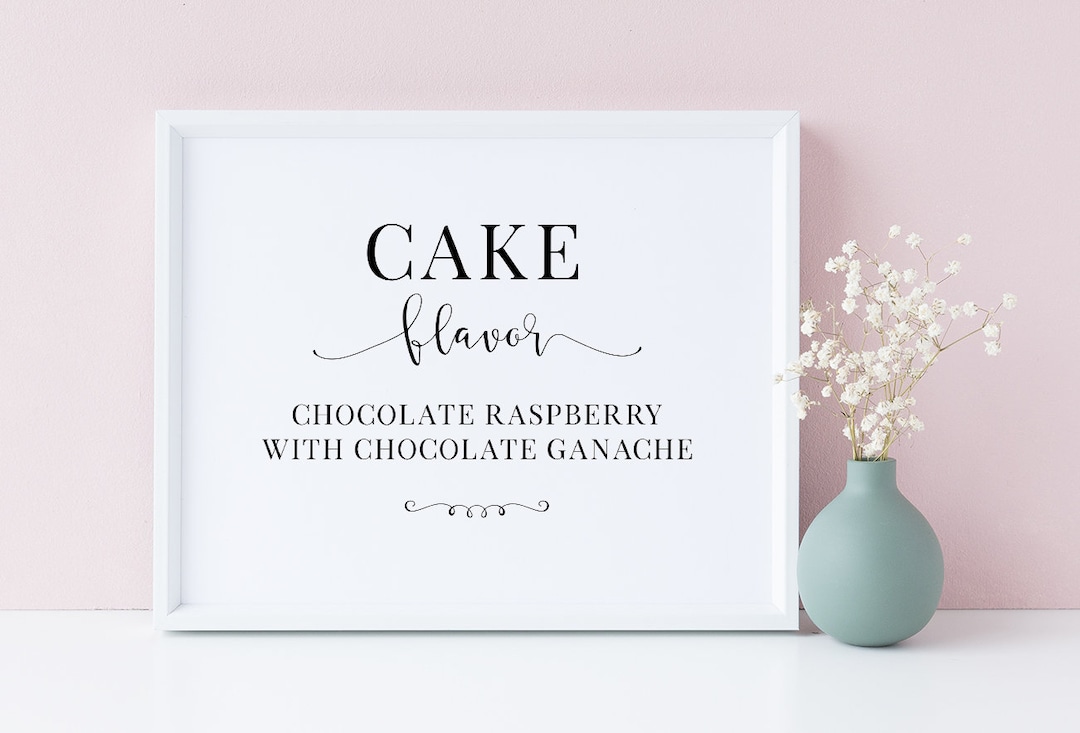 Cake Flavor Sign, Wedding Cake Flavor Sign, Wedding Cake Sign, Dessert ...