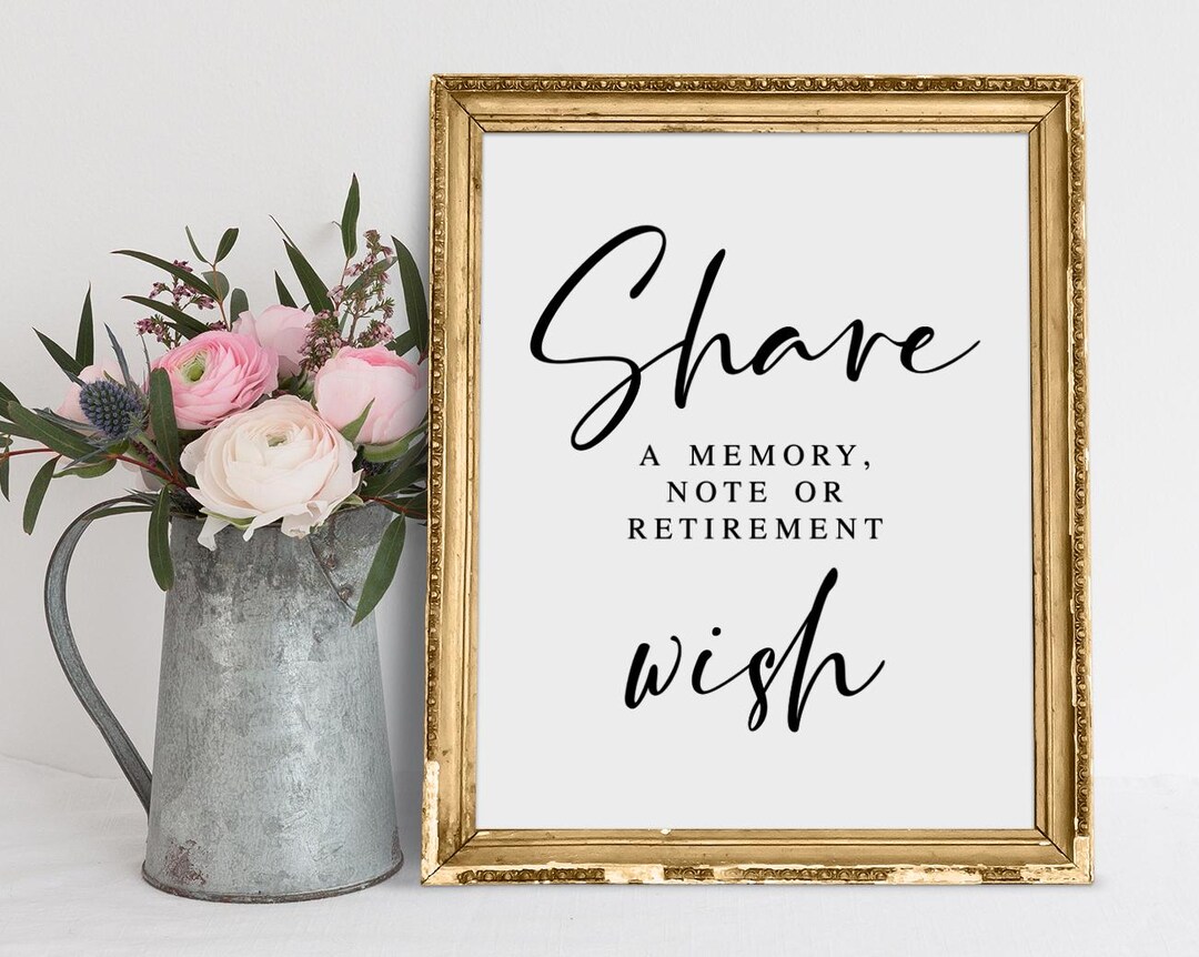 Share A Memory Note or Retirement Wish, Retirement Party Prints ...
