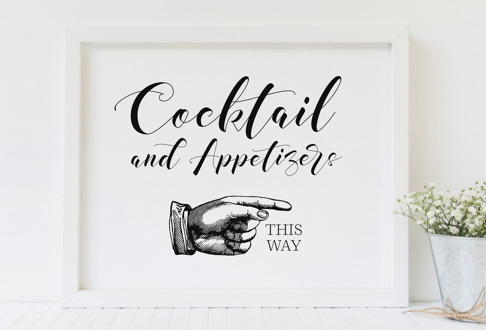 Cocktail & Appetizers Wedding Sign: Directional Art (digital Download ...