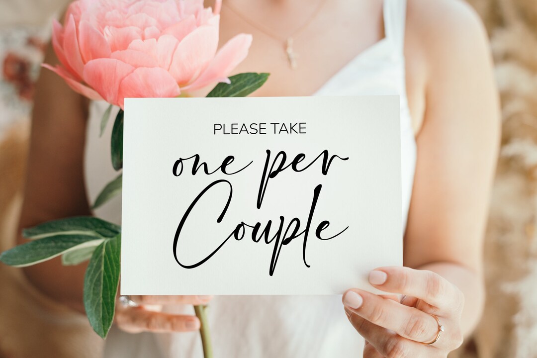 Please Take One per Couple, Wedding Favors Table Sign, Favor Sign ...