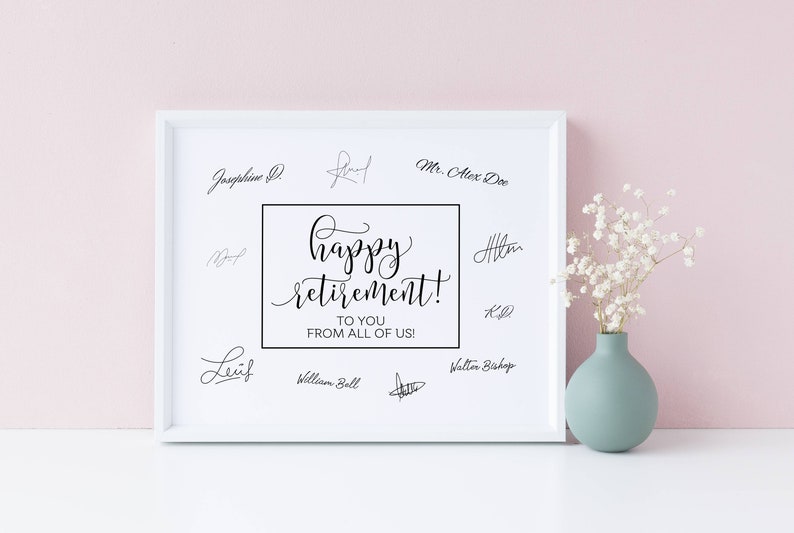 Retirement Signature Gift Printable: Company Farewell Sign (digital ...
