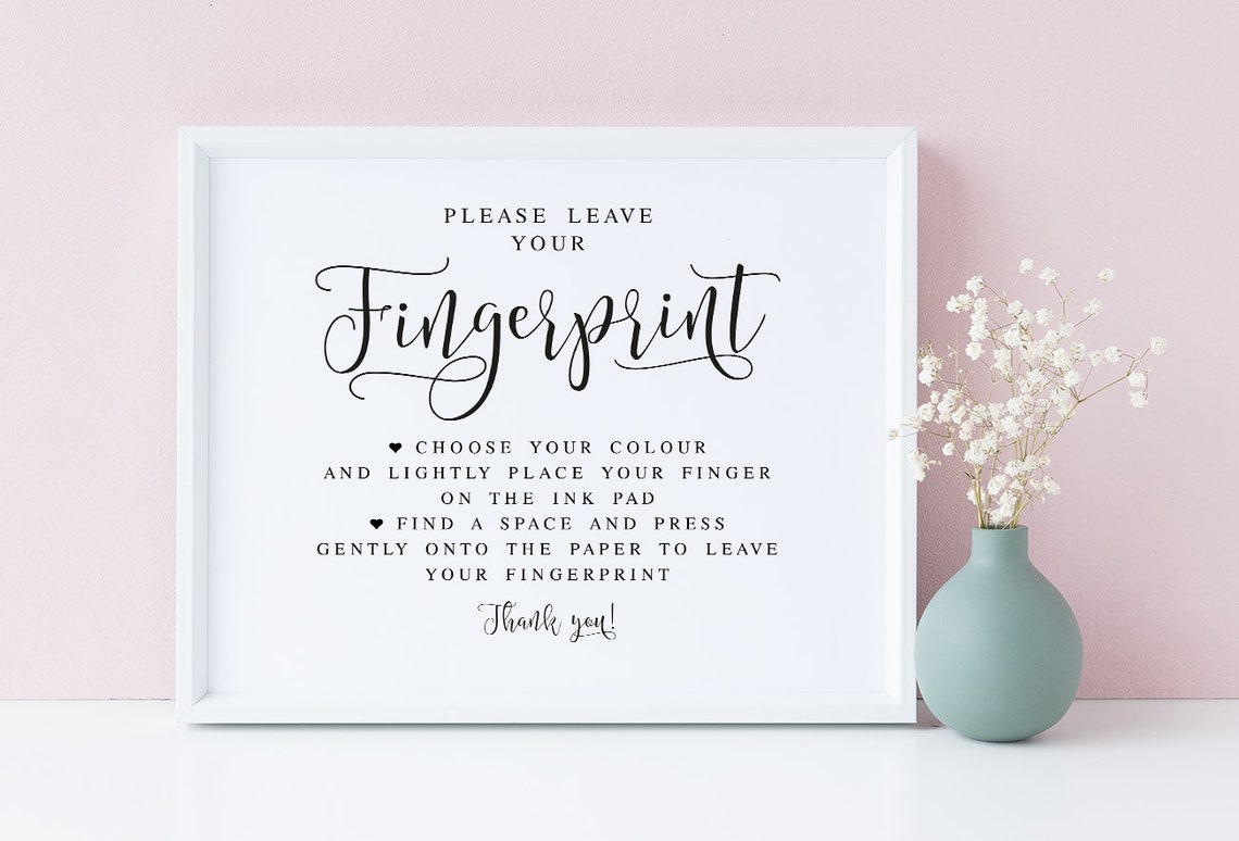 Fingerprint Guestbook Sign: Wedding Reception Tree (digital Download ...