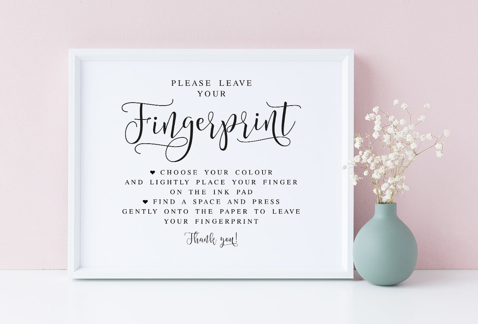 Please Leave Your Fingerprint Wedding Signs Fingerprint - Etsy
