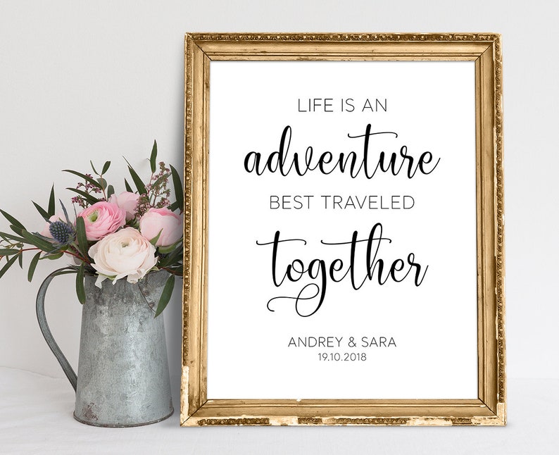 Life is an Adventure Best Traveled Together Wedding Quote - Etsy Hong Kong