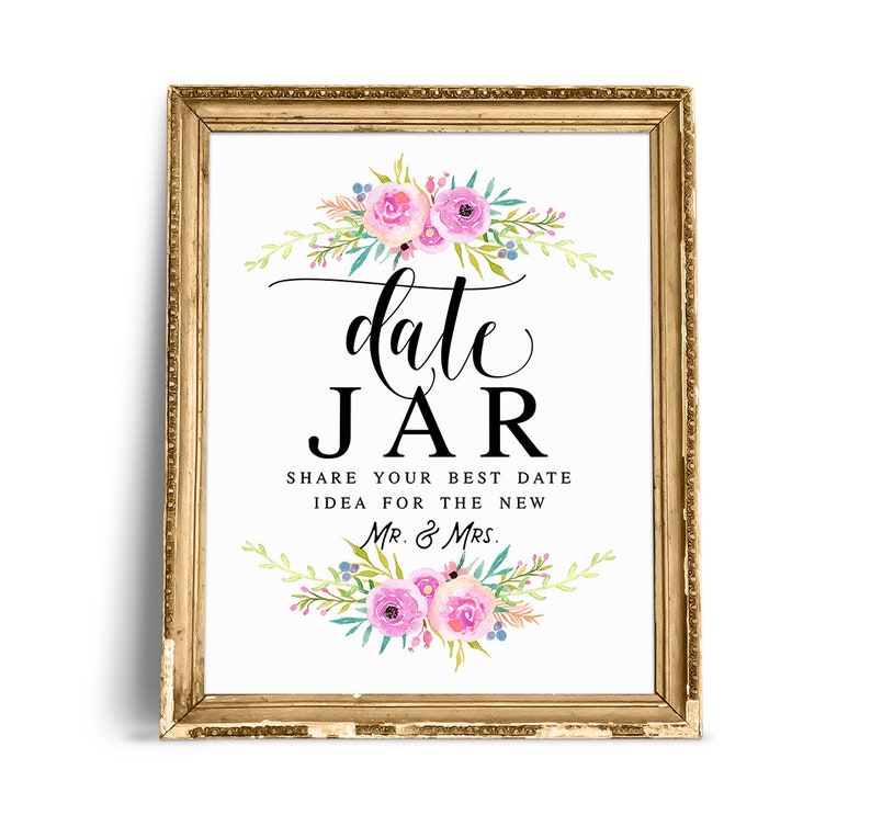 Date Jar Sign Date Jar Sign Printable Date Jar Wedding Sign - Etsy