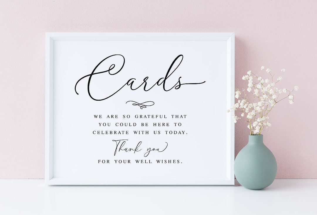 Cards Sign, Wedding Cards Sign, Wedding Thank You Sign, Wedding Signs ...