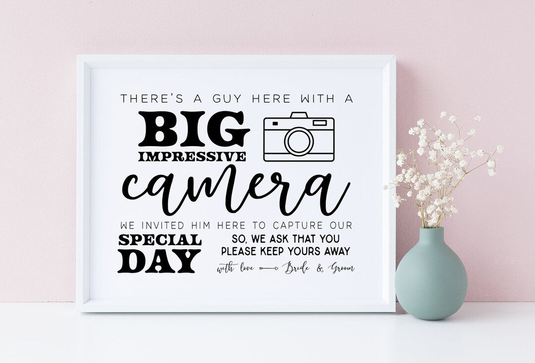 Unplugged Wedding Sign, Guy Photographer Sign, Wedding Signs, Unplugged ...