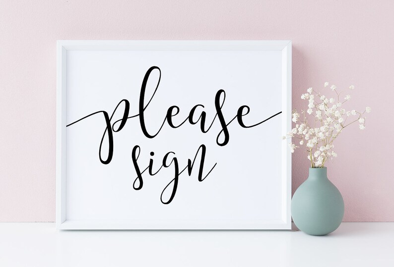 Please Sign Wedding Signs Please Sign Printable Wedding - Etsy