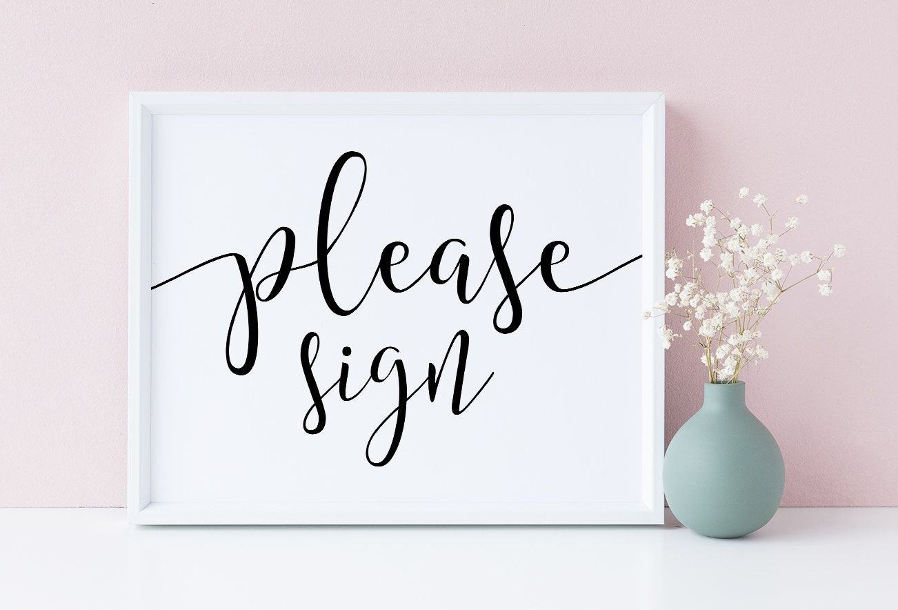 Please Sign Wedding Signs Please Sign Printable Wedding | Etsy