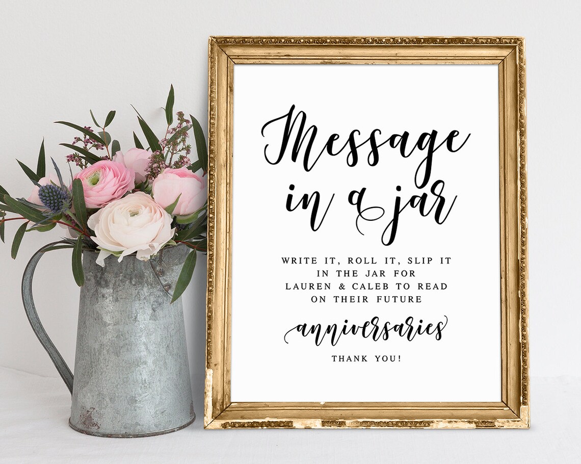 Message in A Jar Sign Wedding Signs Write It Roll It Slip It - Etsy