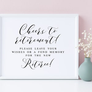 Cheers to Retirement, Leave Your Wishes for the New Retiree, Retirement ...