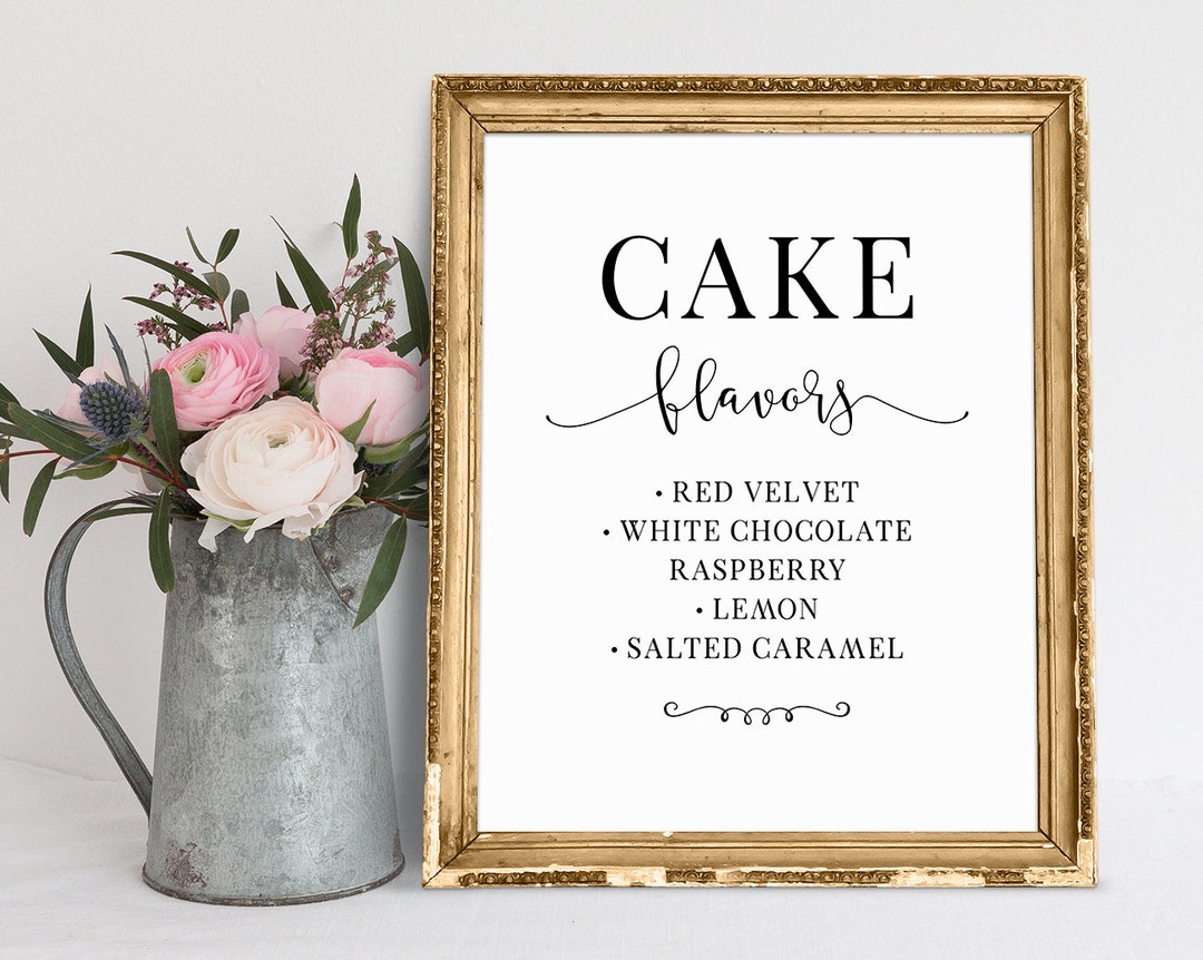 Cake Flavor Sign, Wedding Cake Sign, Wedding Signs, Wedding Cakes ...