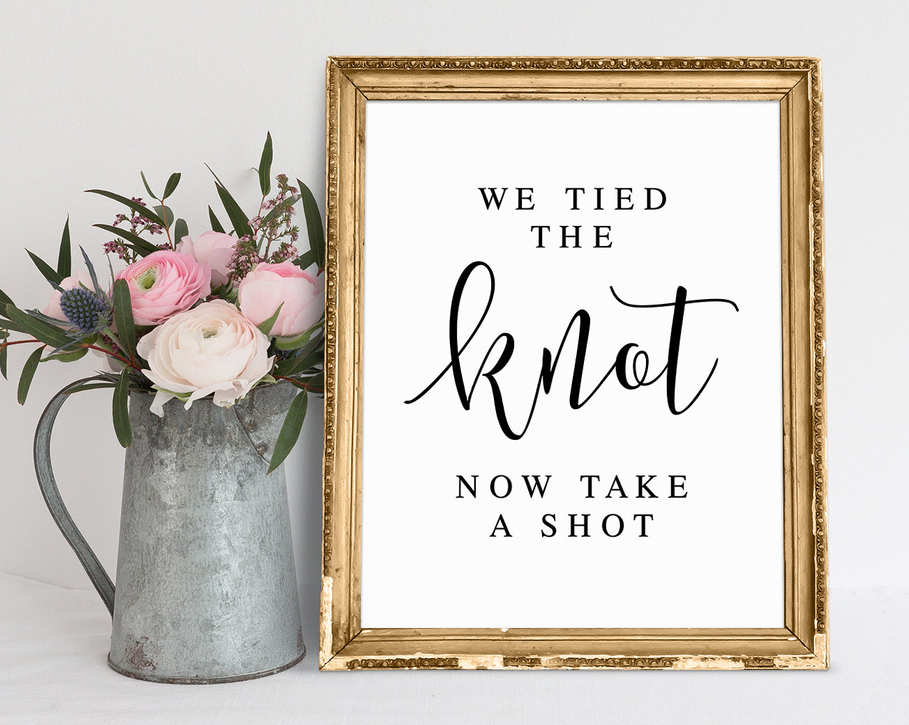 We Tied The Knot Now Take A Shot Wedding Sayings Wedding | Etsy
