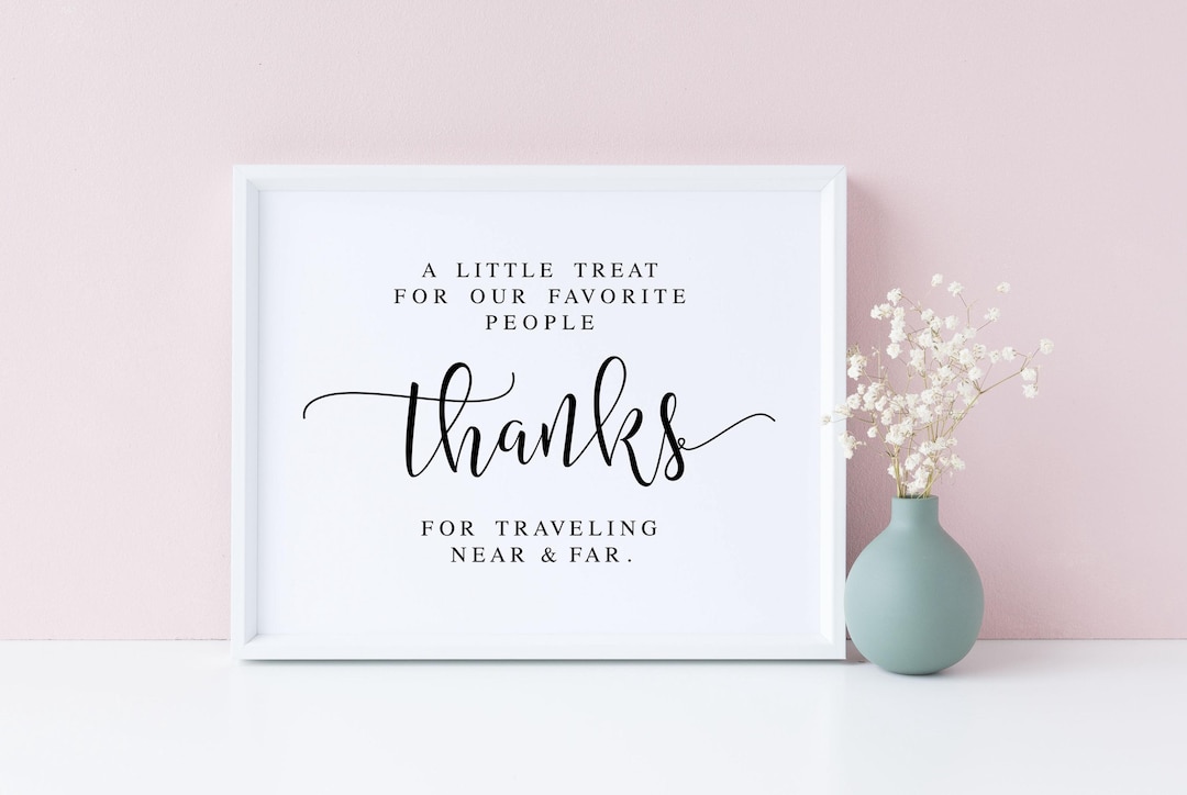 Wedding Thank You Sign: Travel Theme, Elegant Script (digital Download, 8x10 & 5x7 Inches) - Etsy