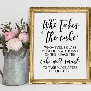 Cake Smash Wedding Sign: Modern Minimalist Printable (digital Download ...