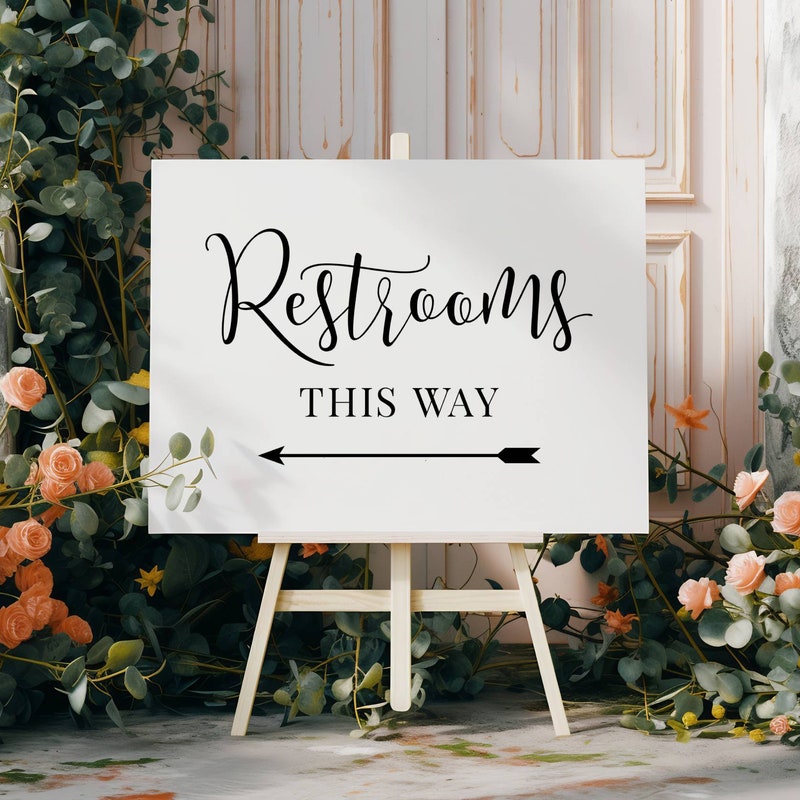 Restroom This Way Sign - Etsy