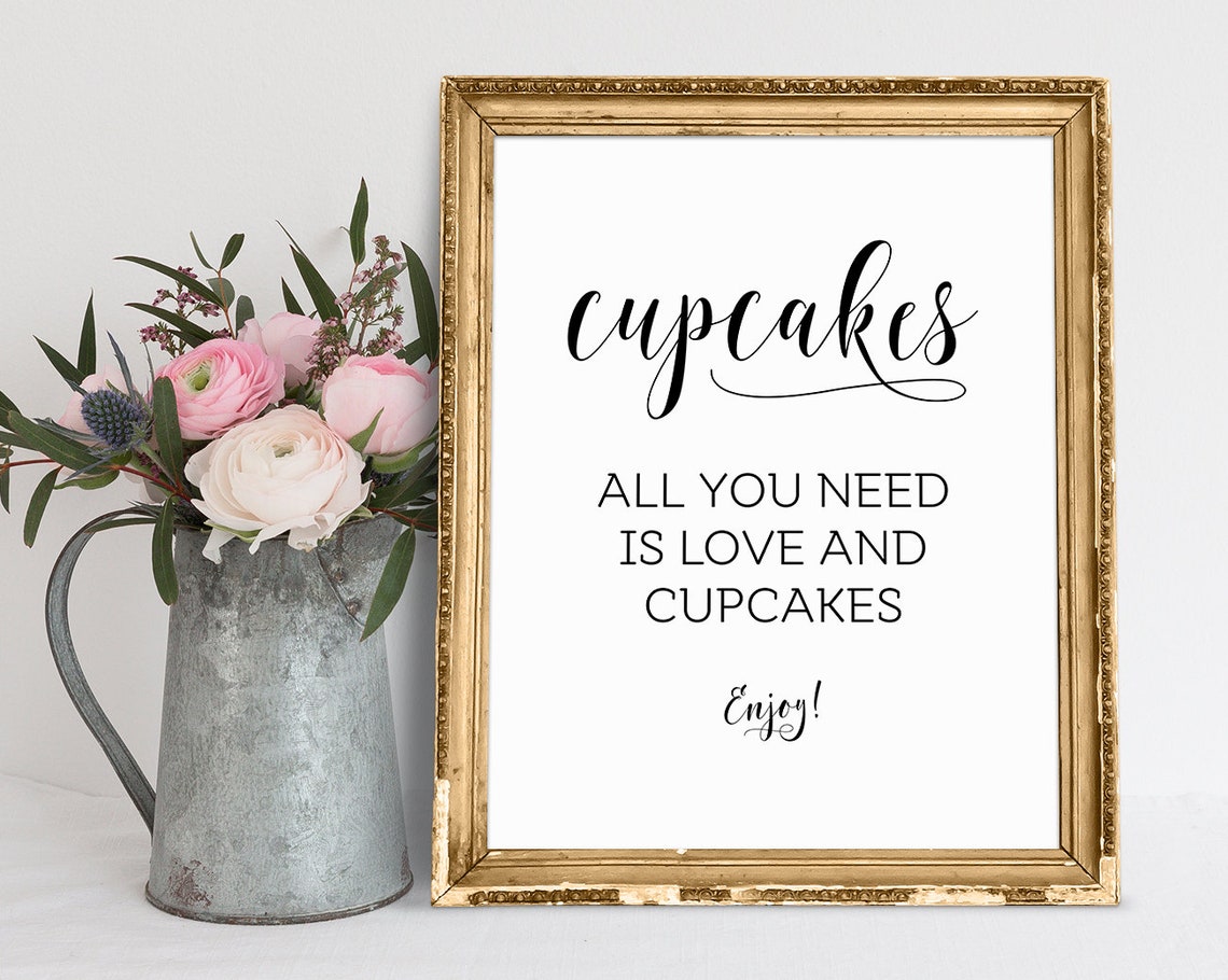 Wedding Cupcakes Sign Cupcake Bar Sign Cupcake Table Sign - Etsy