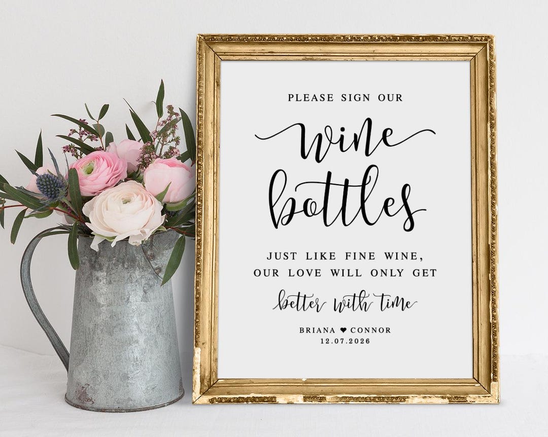 Please Sign Our Wine Bottles, Modern Minimalist Wedding Signs, Bottle ...