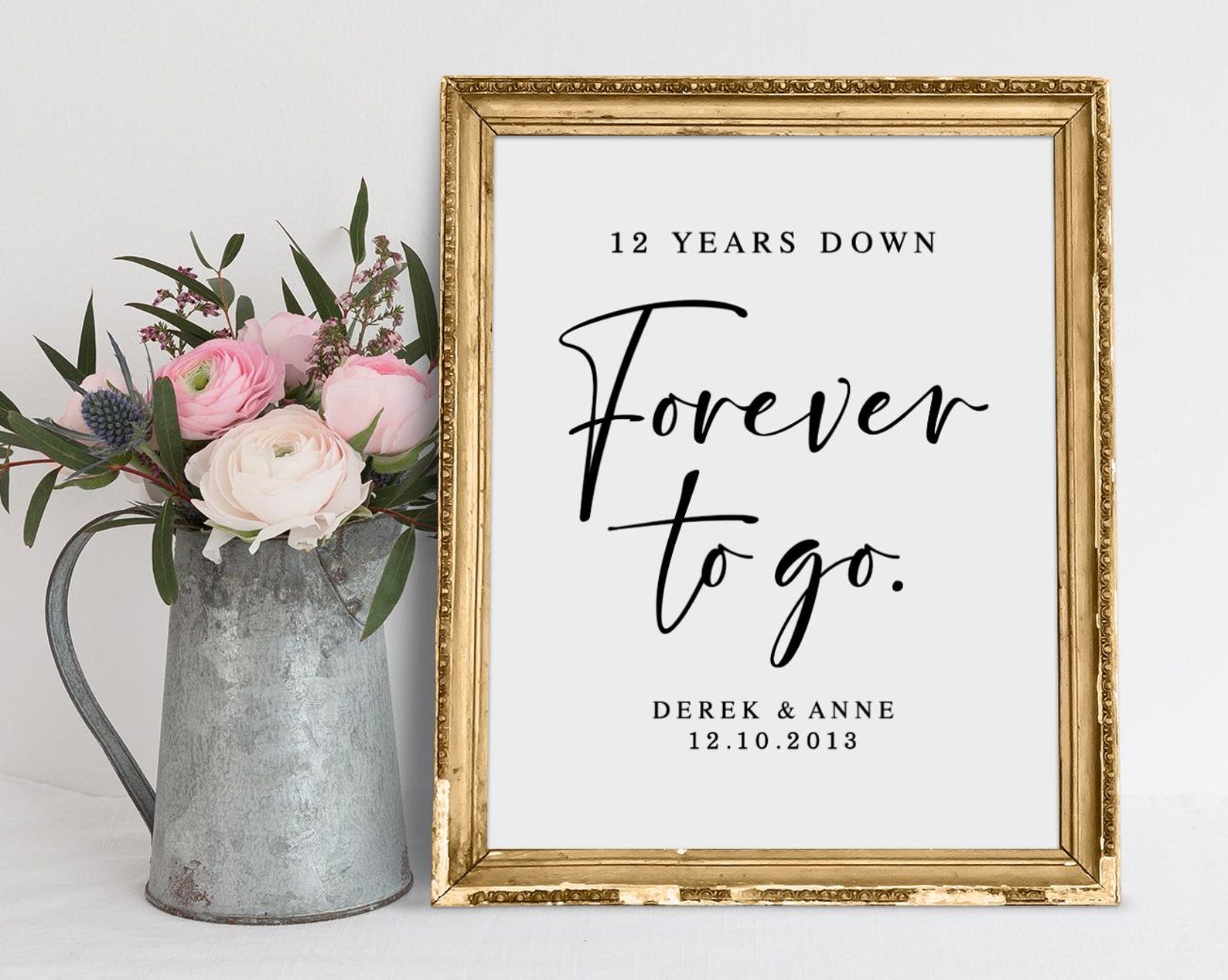 Personalized Anniversary Sign: Modern Minimalist Wedding Decor (digital ...