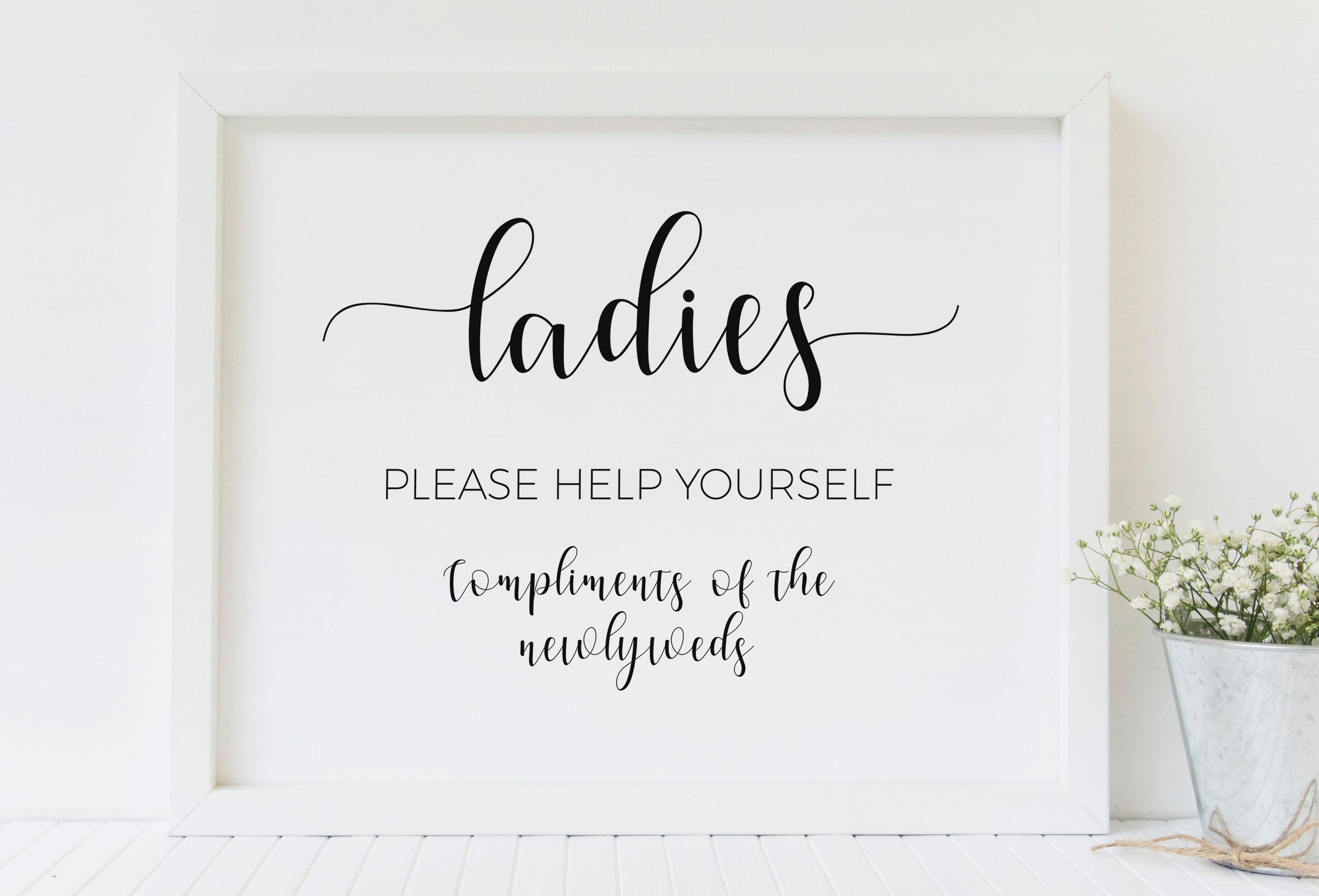 Ladies Please Help Yourself Wedding Bathroom Basket Sign | Etsy