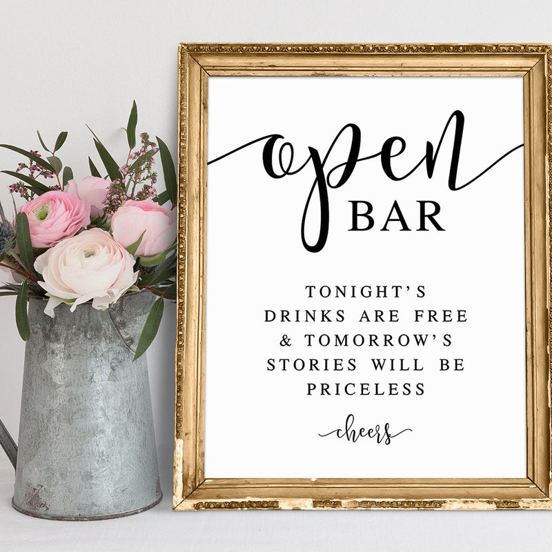 Open Bar Quote Sign - Etsy