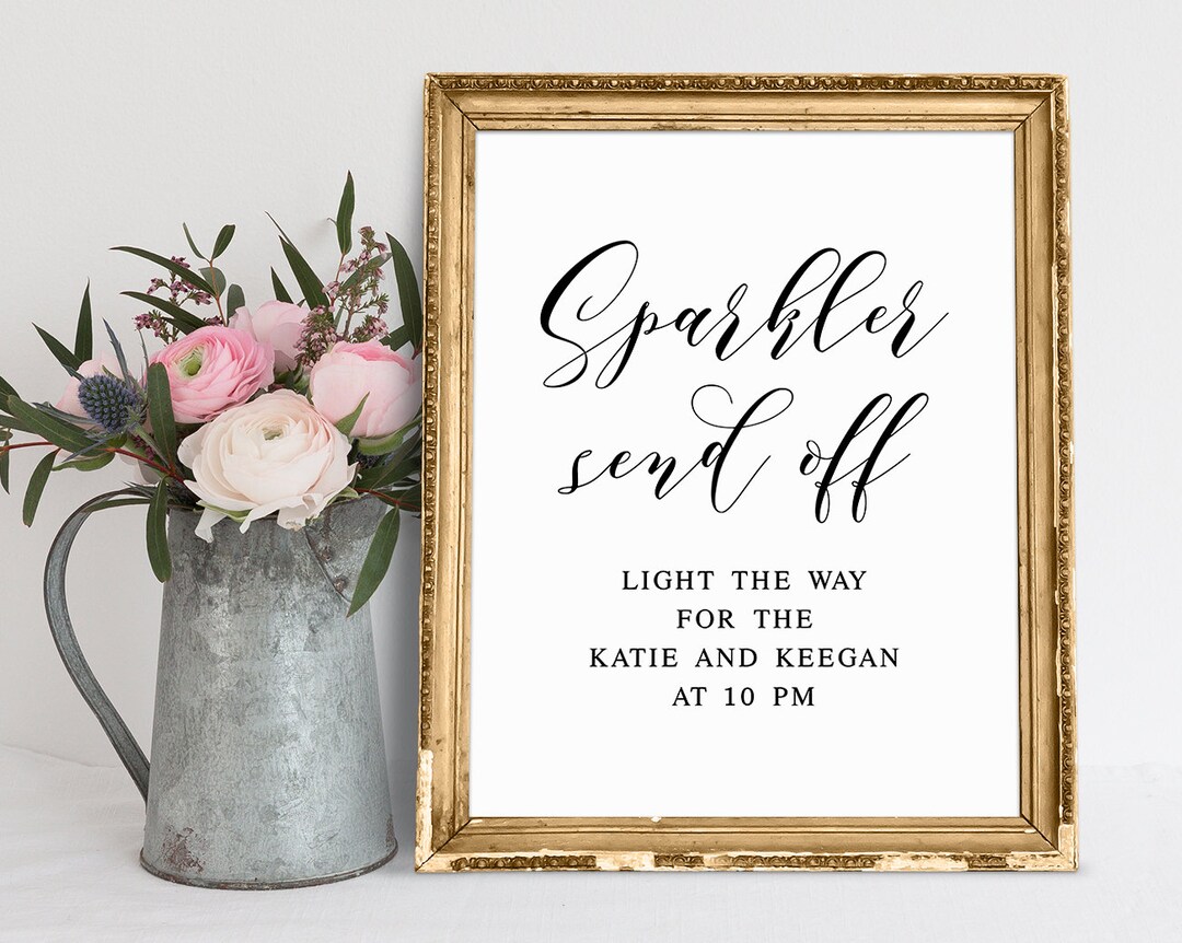 Personalized Sparkler Send off Sign, Wedding Reception (digital ...