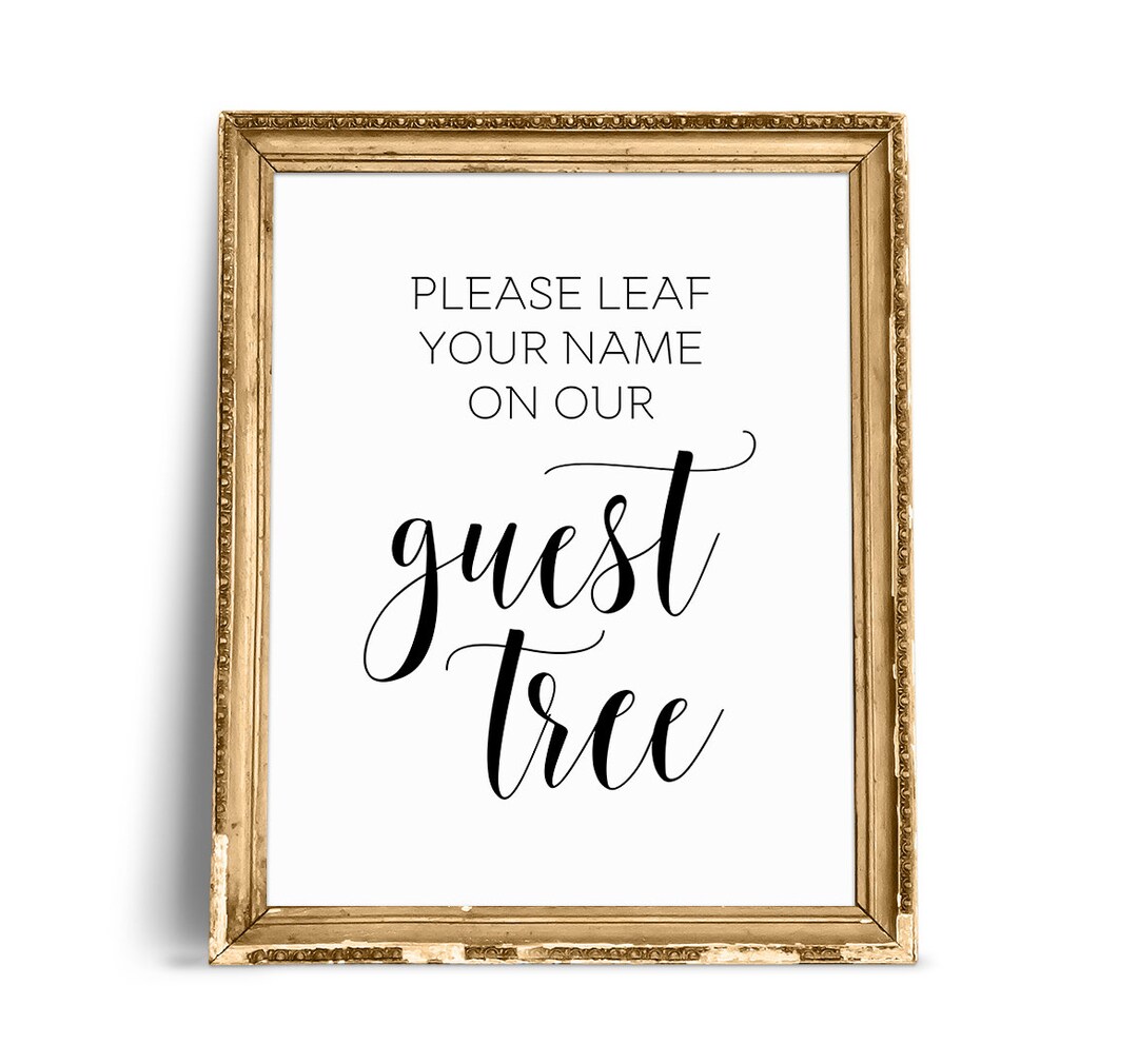 Please Leaf Your Name on Our Guest Tree, Guest Tree Sign, Tree ...
